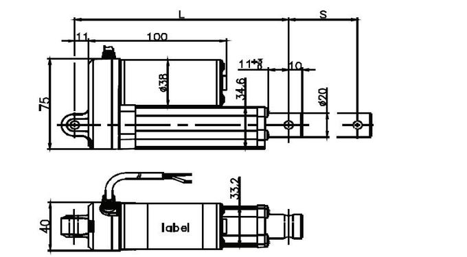 100lbs 48V Linear Actuator With Mounting Bracket 150mm Stroke OEM
