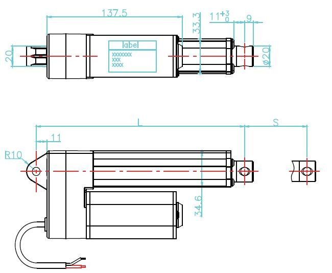 Mini Industrial Linear Actuator Ip65 Acme Screw Linear Actuator With ...