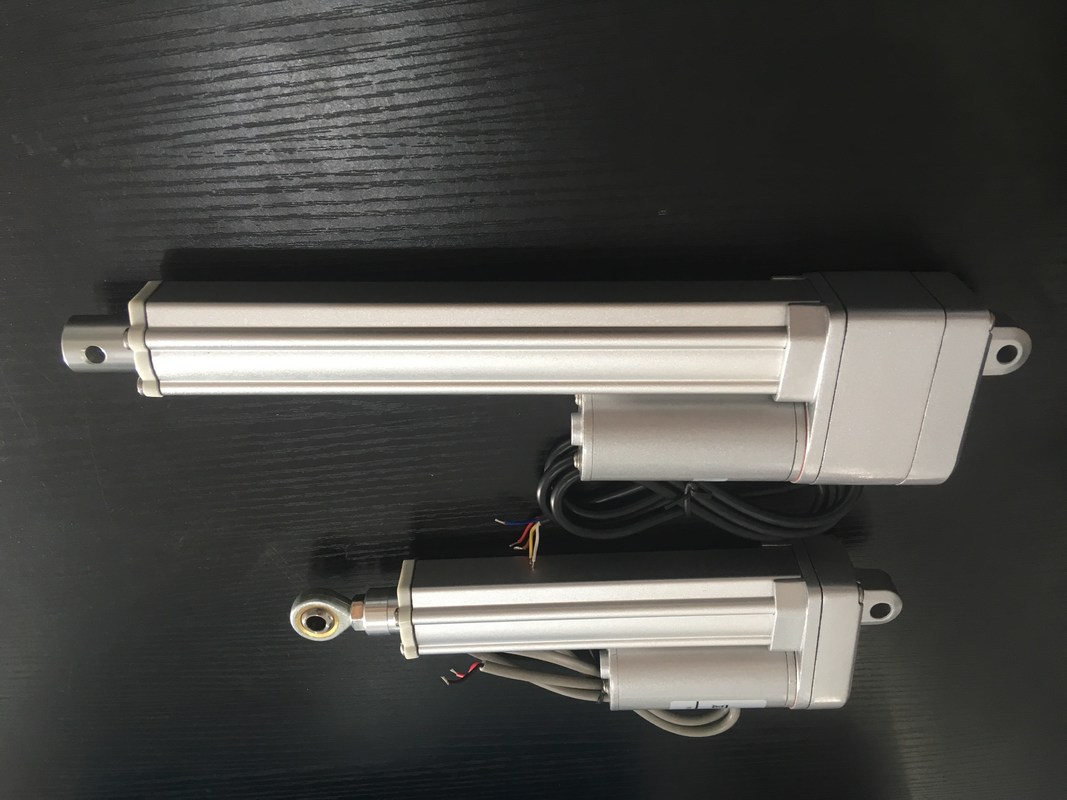24 Volt Dc Electric Linear Rod Actuator With Joint Bearing Front 50mm Lead Screw And Tube