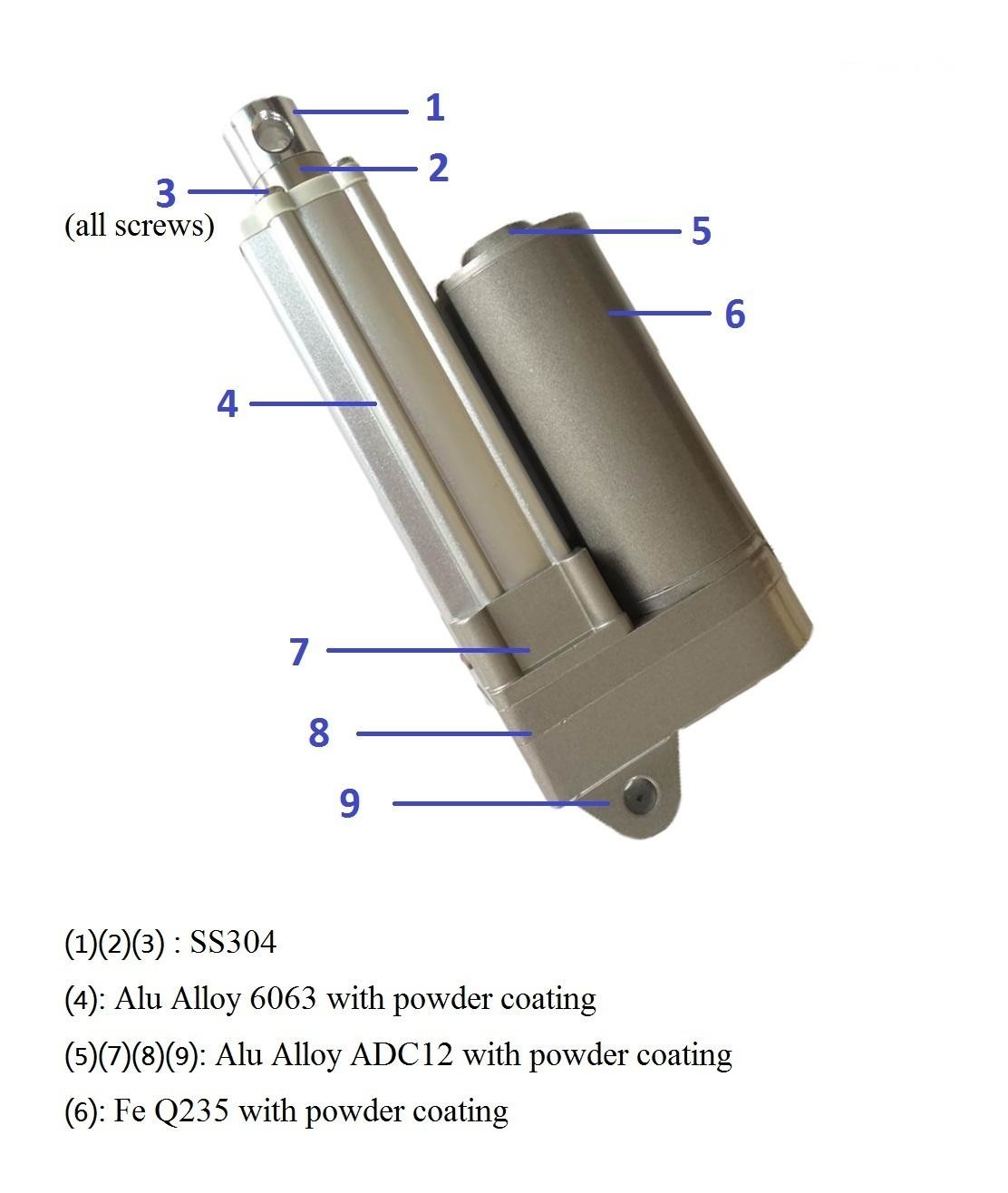 12V / 24V DC Industrial Linear Actuator For Electric Tractor 150mm Stroke