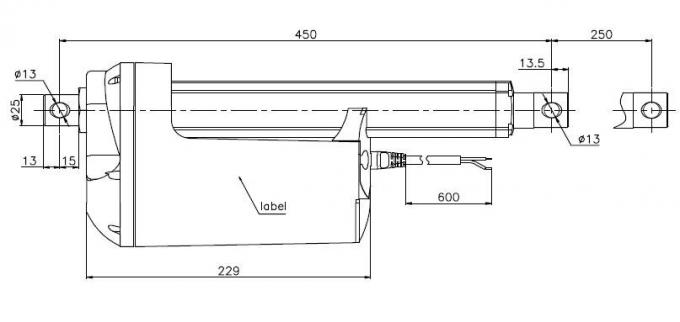 Electric High Speed High Force Linear Actuators With 12 Volt Brush DC Motor